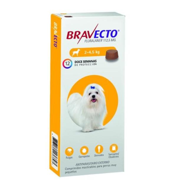 BRAVECTO 2-4.5kg Perros – 1 Tableta Para Pulgas y Garrapatas – Ultra Farma Vet